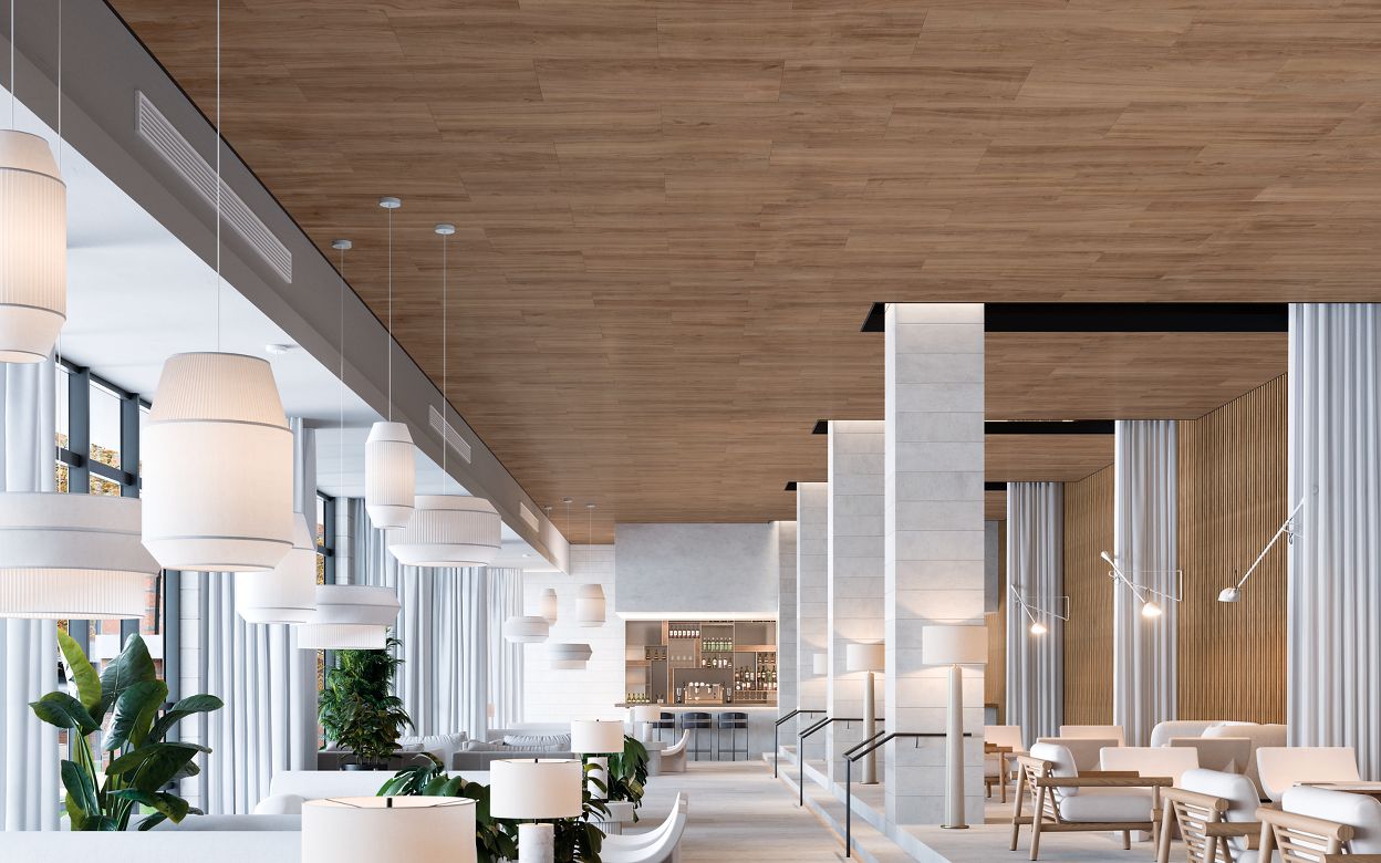 WOODWORKS Vector Lounge Rendering | Armstrong Ceiling Solutions ...
