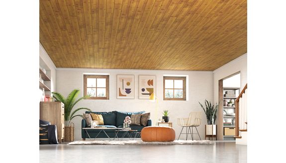 Faux Wood Plank Ceiling Tiles | Shelly Lighting